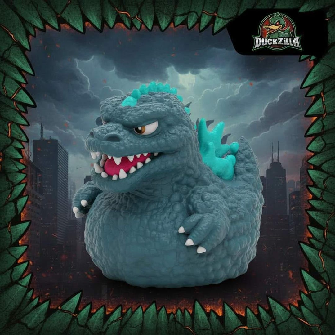 Duckzilla figure – collectible gift décor 3d printed art - Etsy