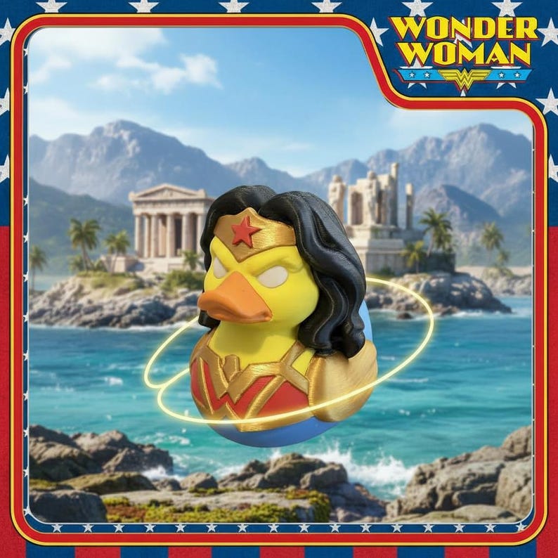 Wonder Woman Duck – 3D Printed Collectible Gift | Home Décor Art ...