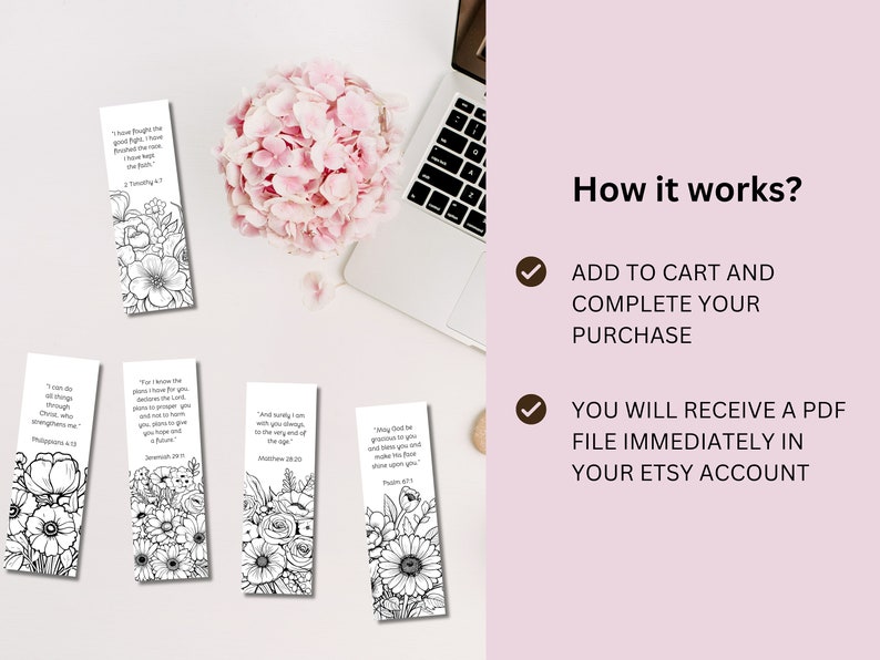 Set of 5 Printable Bible Verse Bookmarks, Scripture Bookmark, Black and ...
