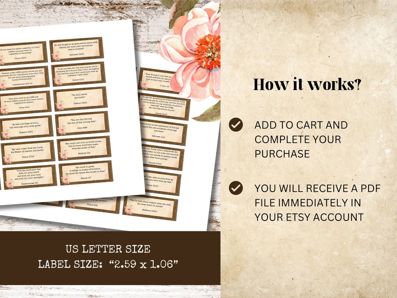 Printable Scripture Bible Verse Rustic Labels Junk Journal Kit ...