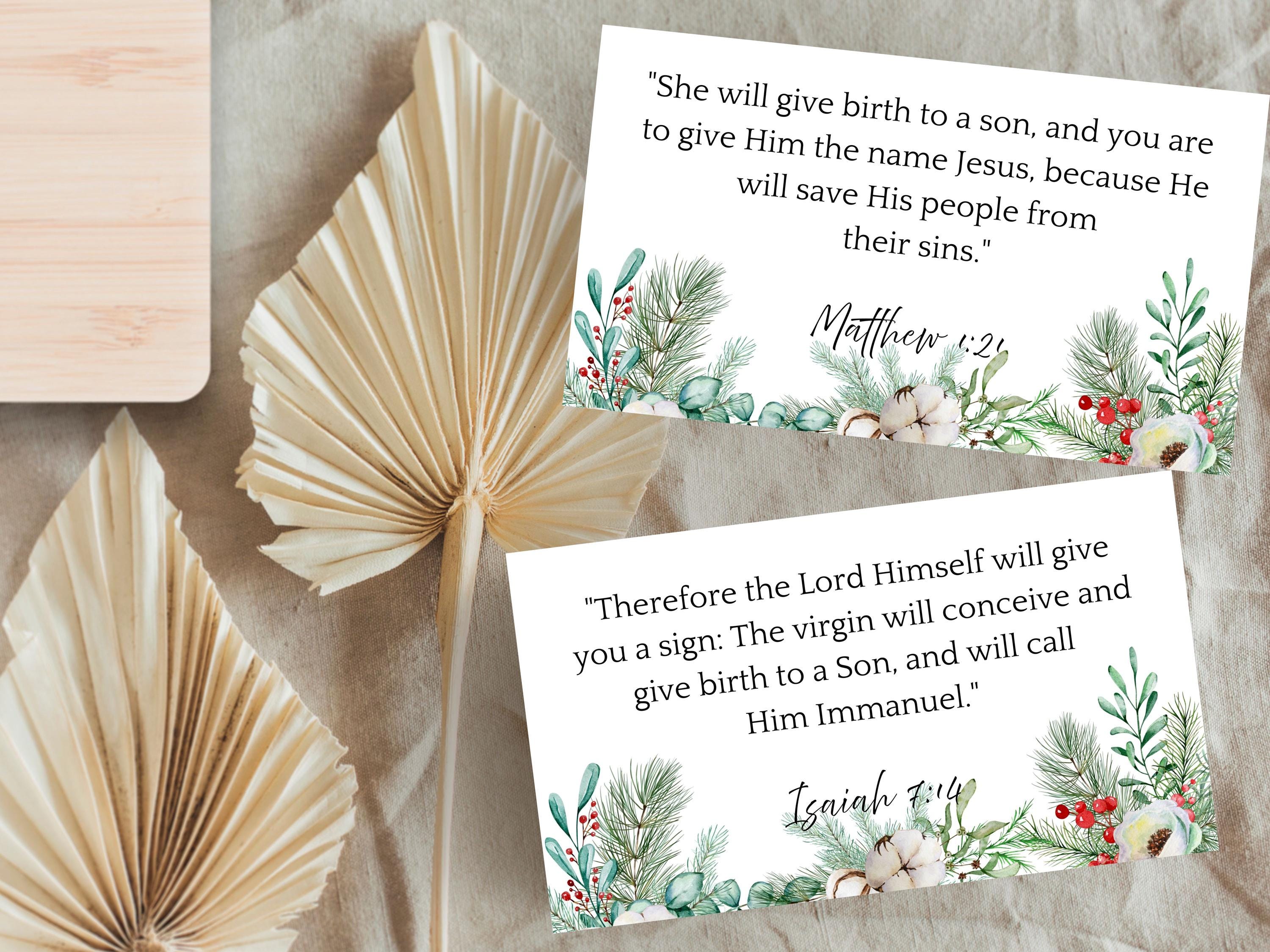 Christmas Bible Verse Cards: Holiday Scripture Printables (digital ...