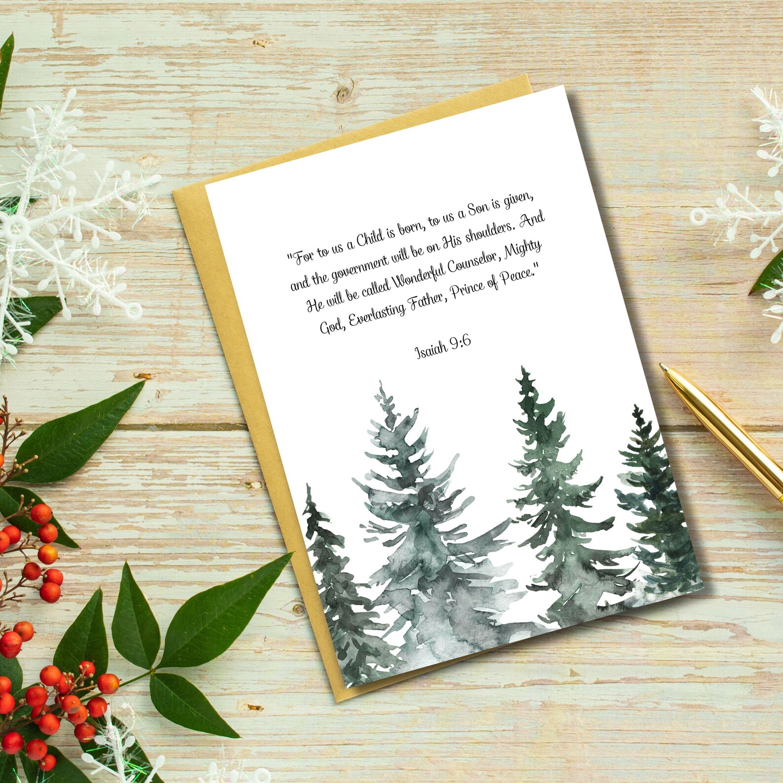 Printable Bible Verse Christmas Greeting Card, Digital Download ...