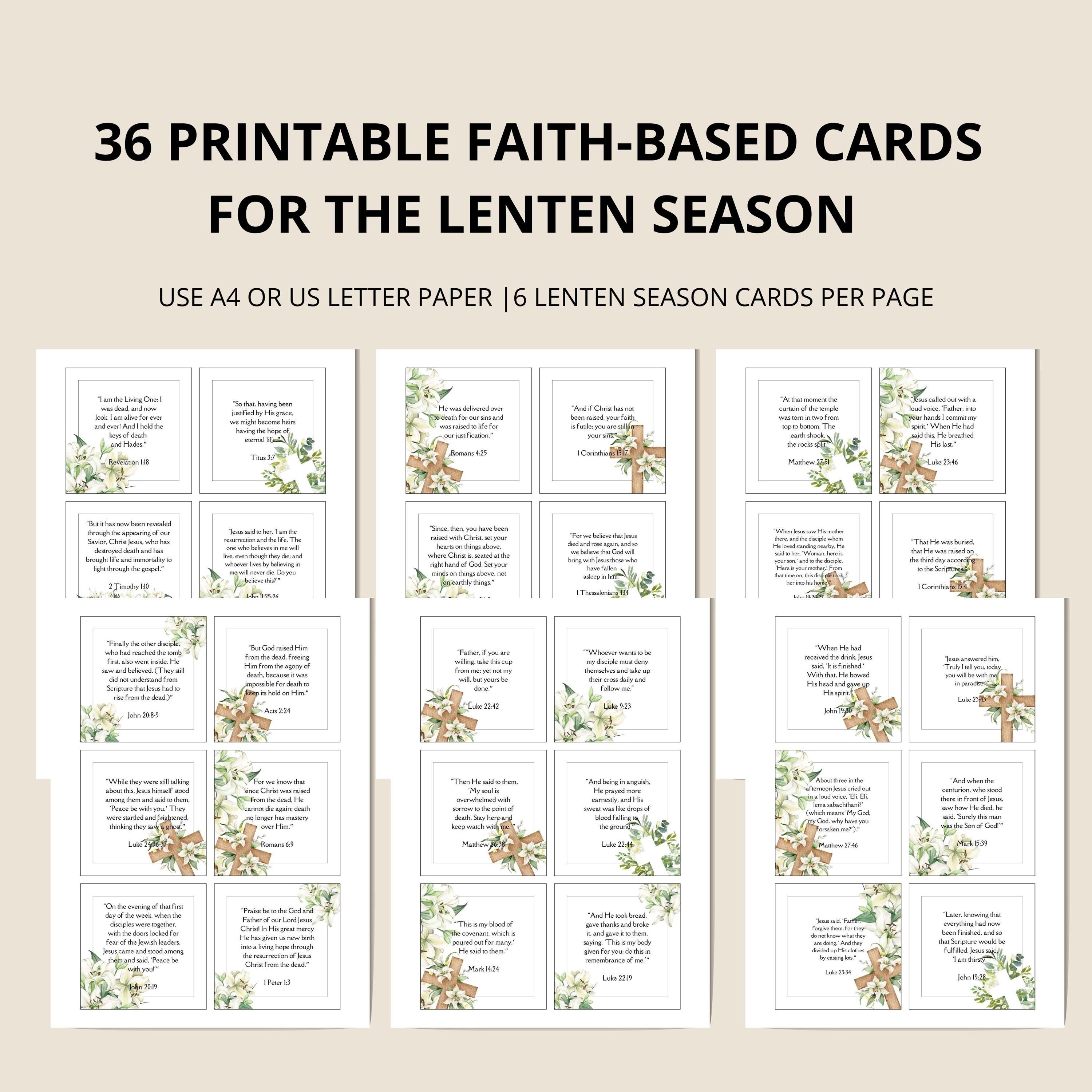 36 Printable Bible Verse Cards for the Lenten Season, Holy Week ...