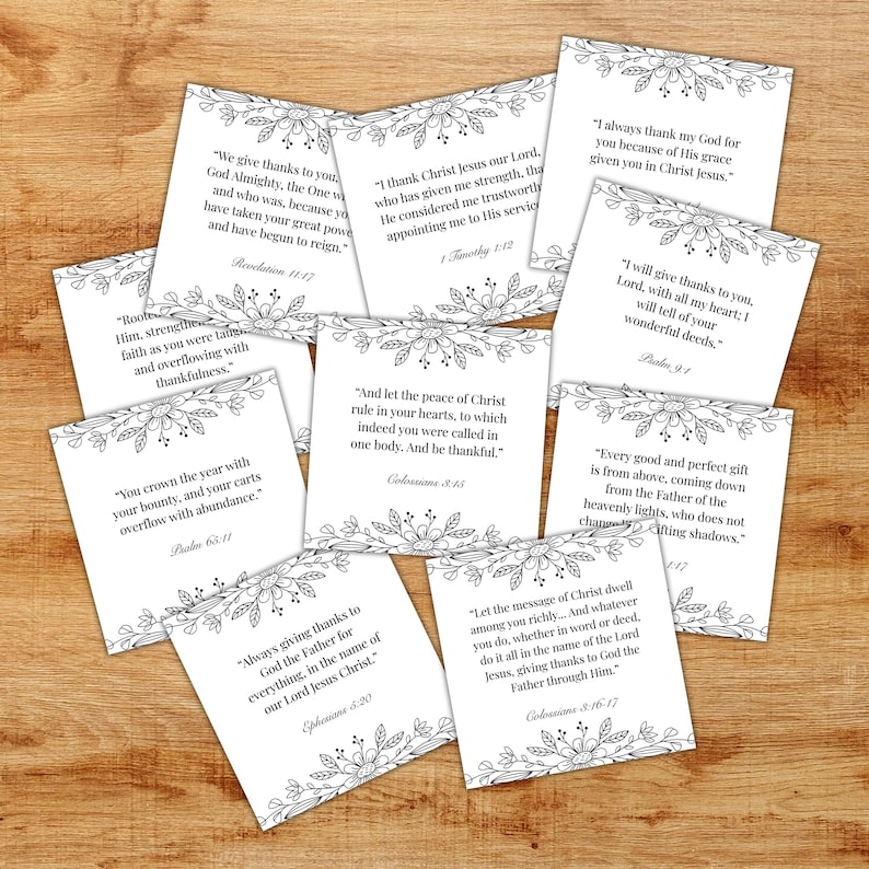 30 Gratitude Bible Verse Cards: Minimalist Scripture, Daily Devotion ...