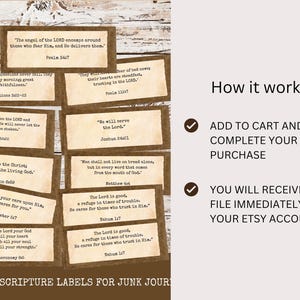 Printable Scripture Bible Verse Rustic Labels Junk Journal Kit ...