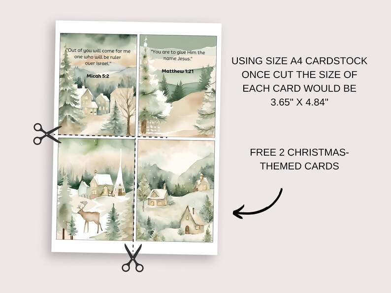 10 Printable Bible Verse Cards for Christmas Scripture Cards Christmas ...