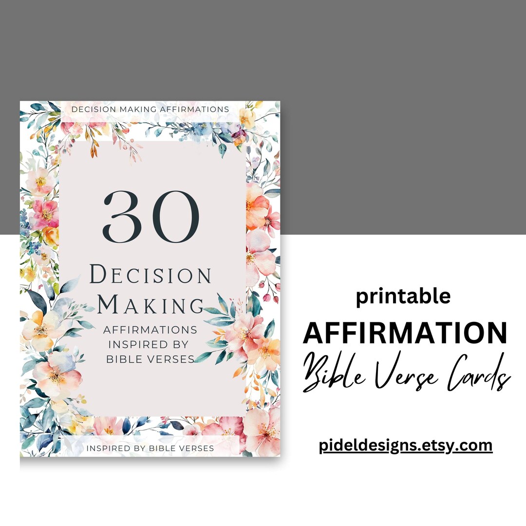 30 Printable Bible Verse Affirmation Cards for Decision Making ...