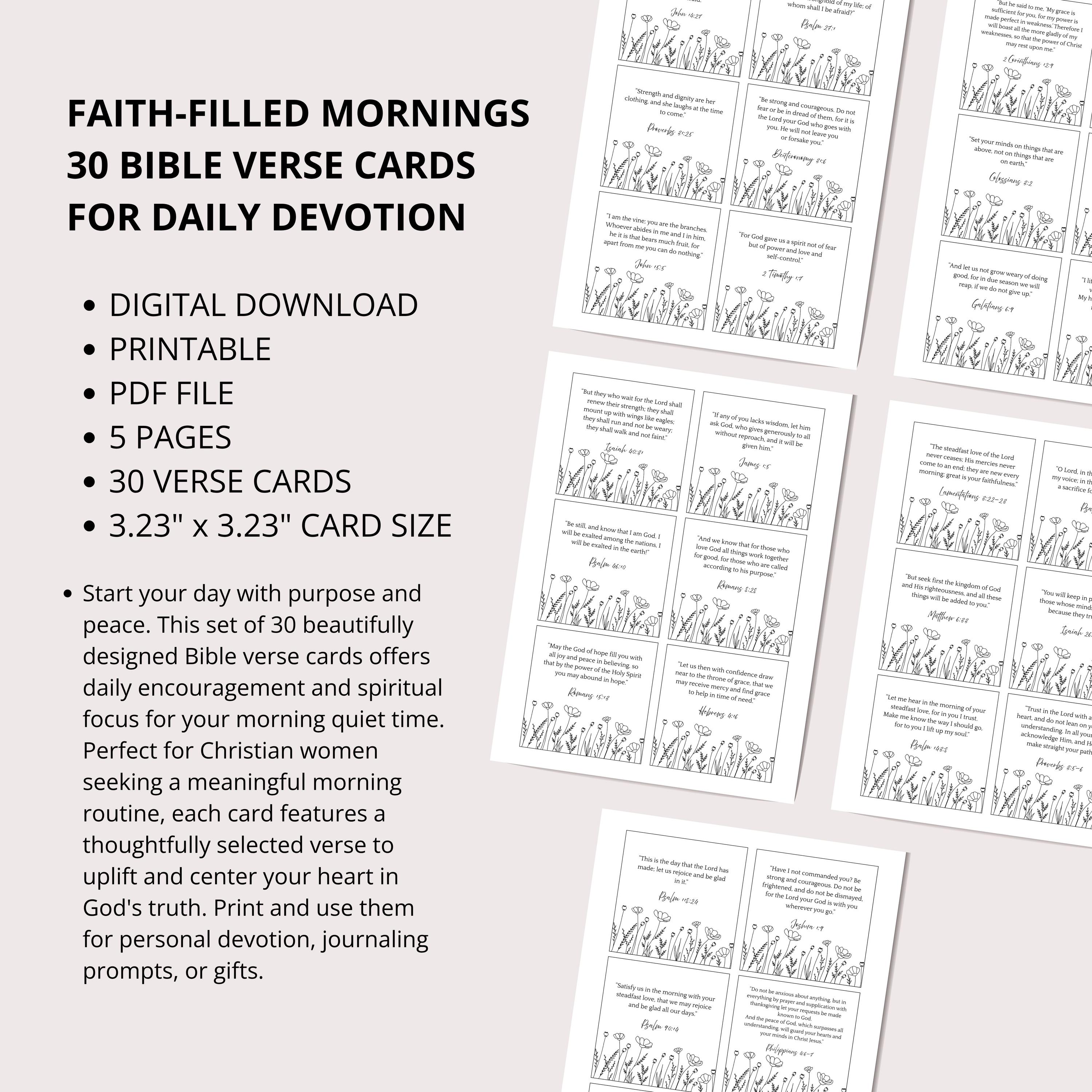 Printable Bible Verse Cards: Daily Devotions for Christian Women ...
