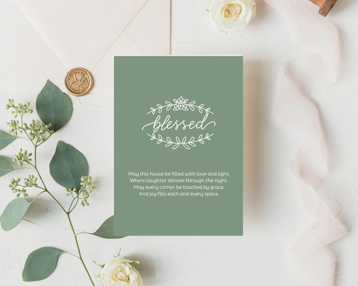 Christian Housewarming Gift Card Printable, House Blessing (A5, A6) - Etsy