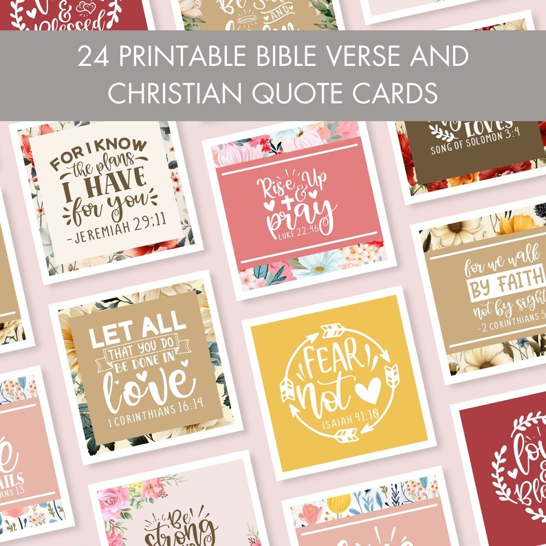 24 Printable Bible Verse and Christian Quote Cards, Scripture Cards ...