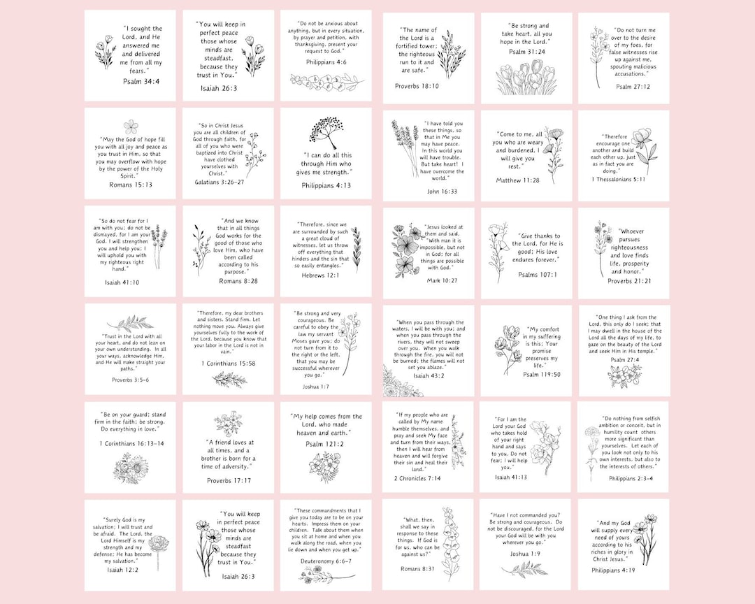 Encouraging Bible Verse Cards: Scripture Affirmations (PDF Printable ...