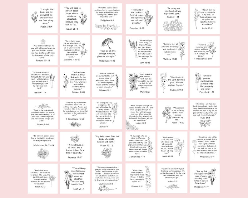 Encouraging Bible Verse Cards: Scripture Affirmations (PDF Printable ...
