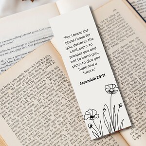 Set of 5 Printable Minimalist Bible Verse Bookmarks | Faith-based ...