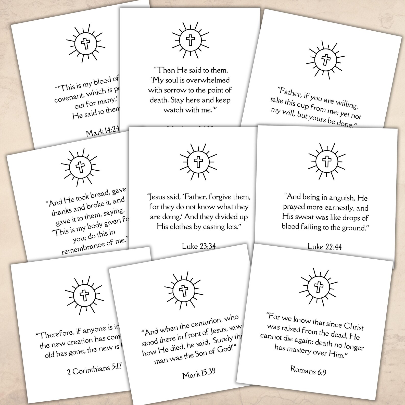 30 Printable Scripture Cards for Lenten Season, Christian Prayer Cards ...