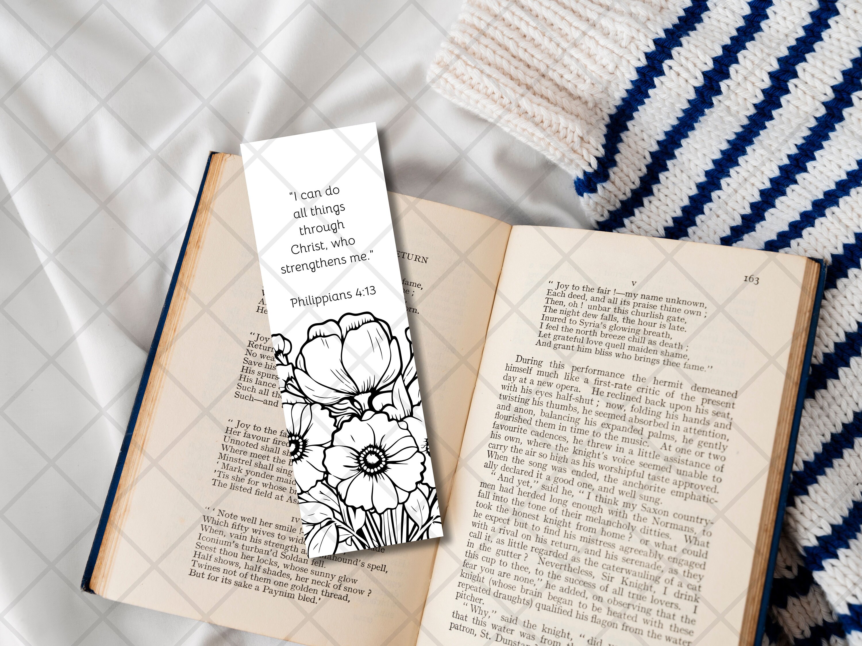 Set of 5 Printable Bible Verse Bookmarks, Scripture Bookmark, Black and ...