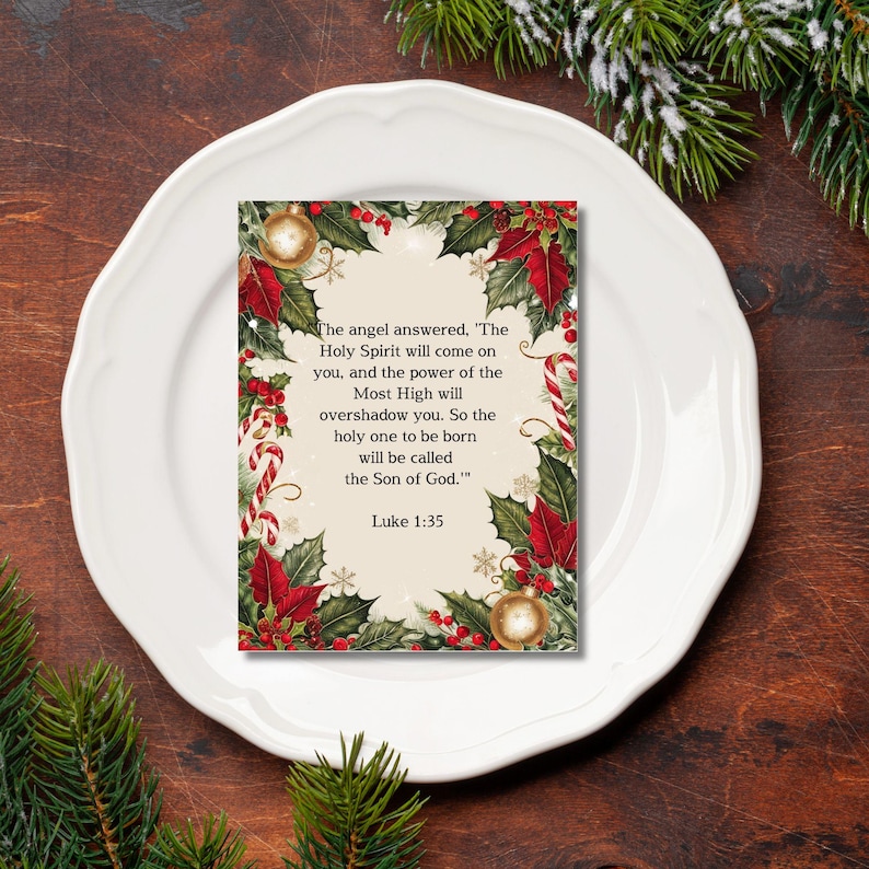 36 Printable Christmas Bible Verse Cards, Holiday Scripture Cards ...