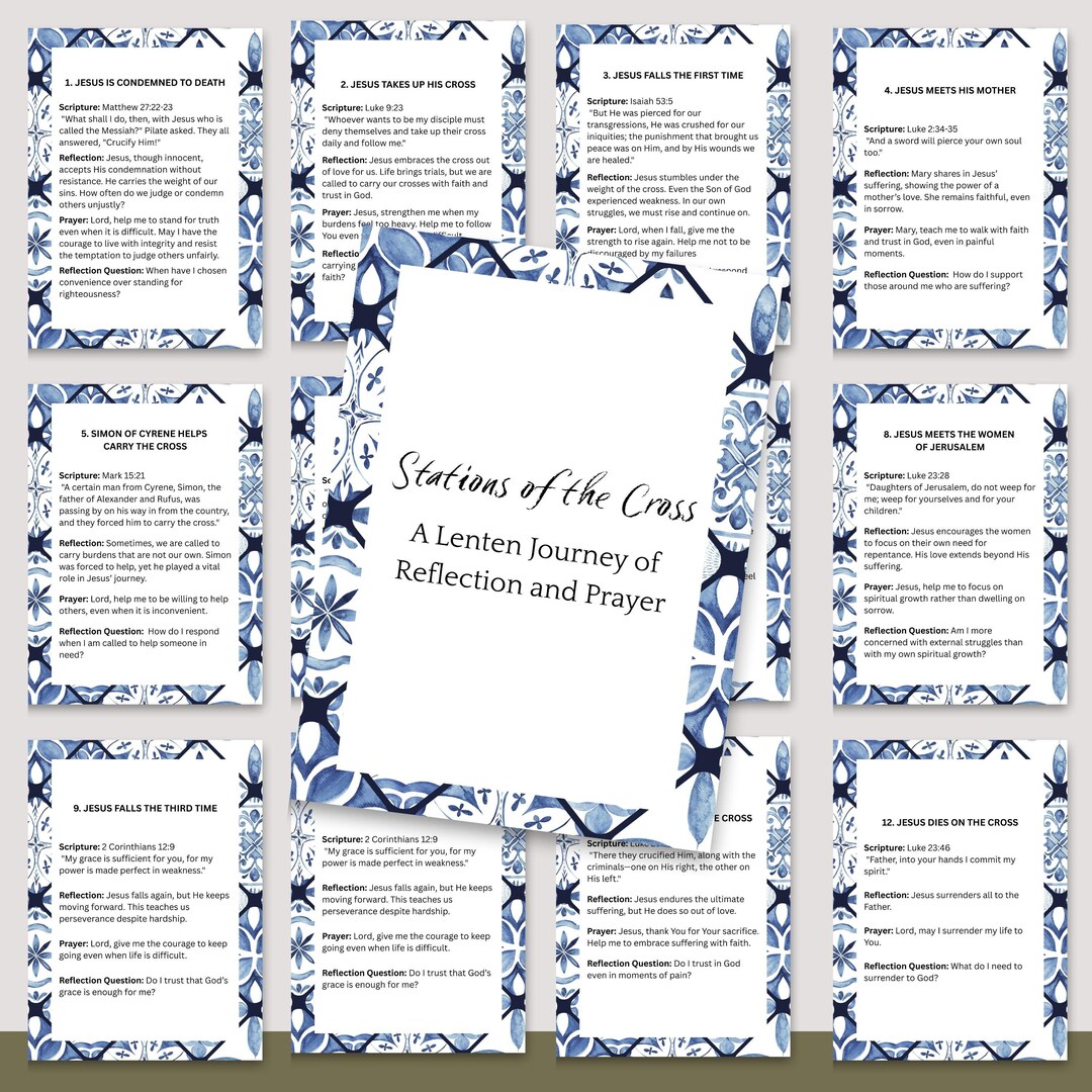 Stations of the Cross Reflection Cards: Catholic Devotional (digital ...