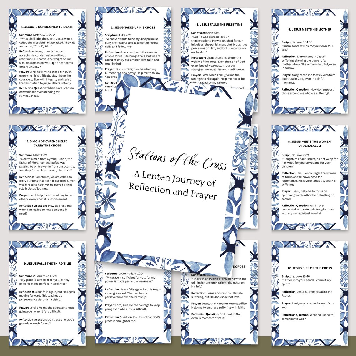 Catholic Stations of the Cross Reflection Cards: Printable Devotional ...