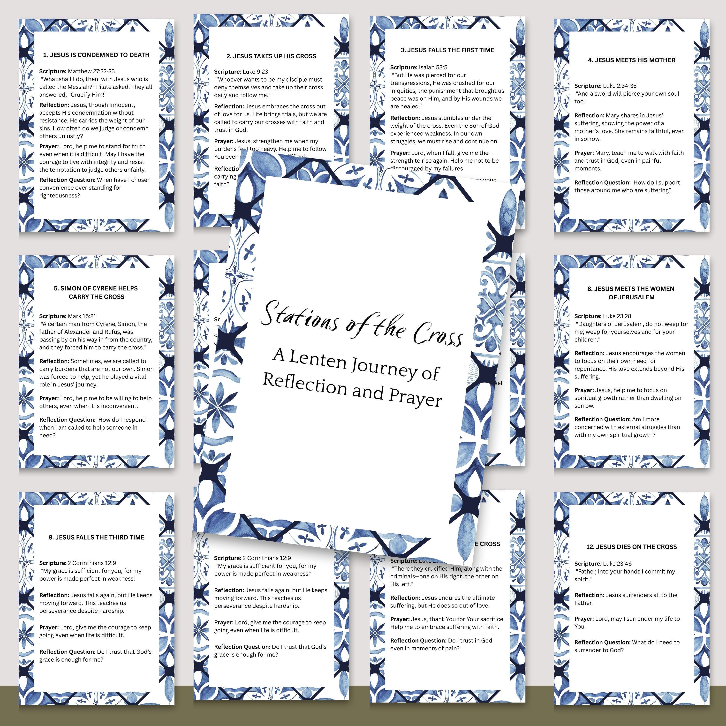 Catholic Stations of the Cross Reflection Cards: Printable Devotional ...