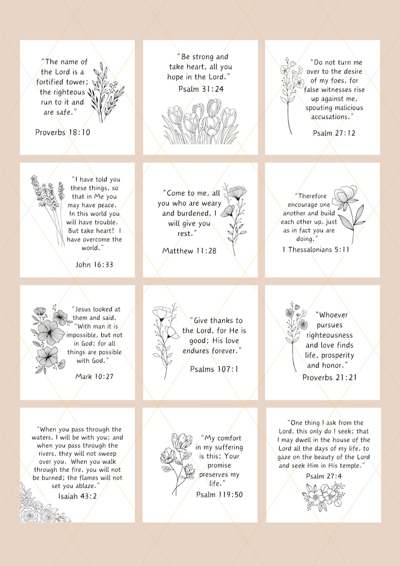 36 Printable Encouraging Bible Verse Cards, Printable, Scripture Cards ...