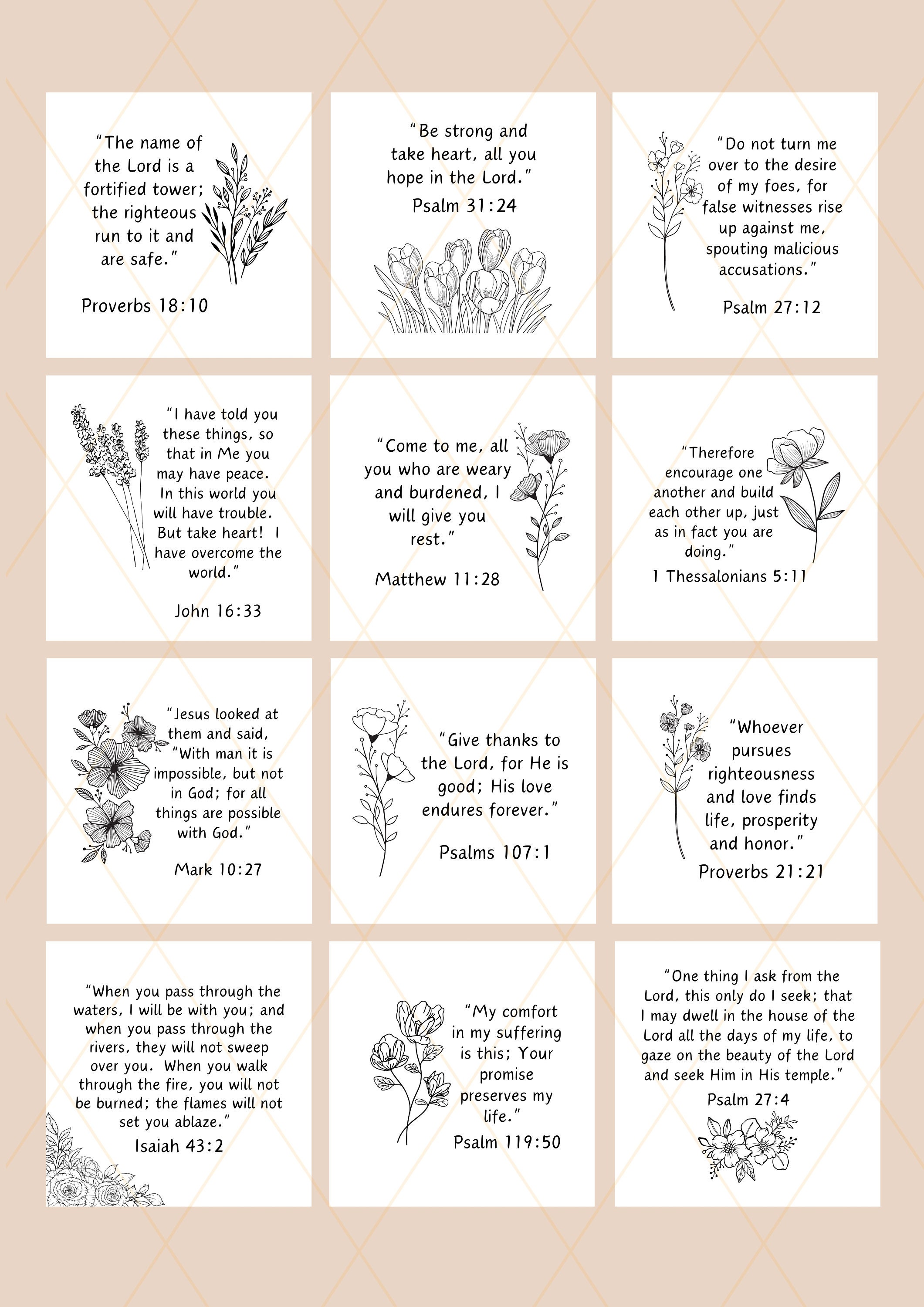 36 Printable Encouraging Bible Verse Cards, Printable, Scripture Cards ...