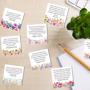 Printable Bible Verse Cards: Watercolor Floral Christian Encouragement ...