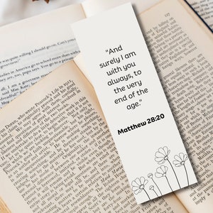 Set of 5 Printable Minimalist Bible Verse Bookmarks | Faith-based ...
