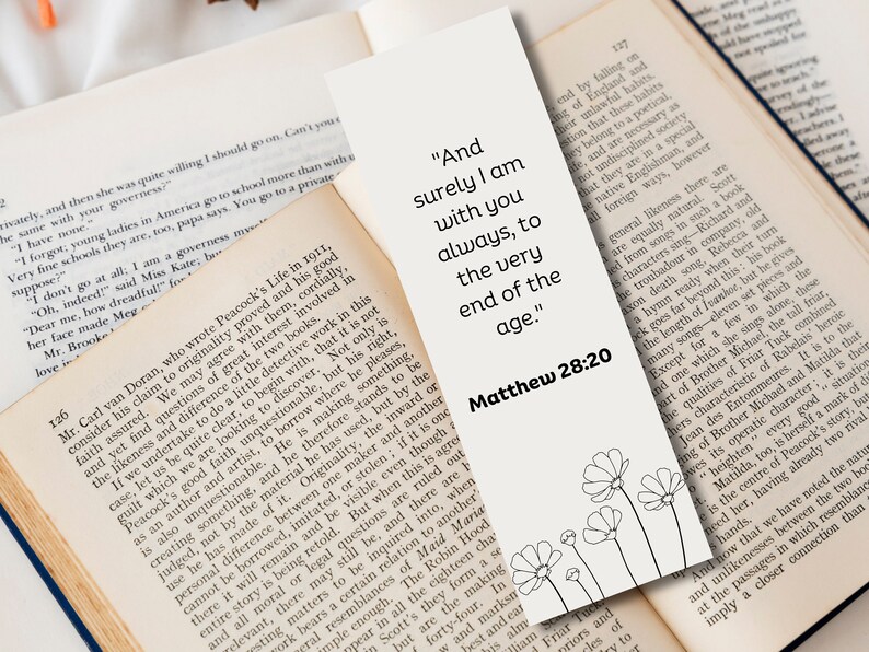 Set of 5 Printable Minimalist Bible Verse Bookmarks | Faith-based ...