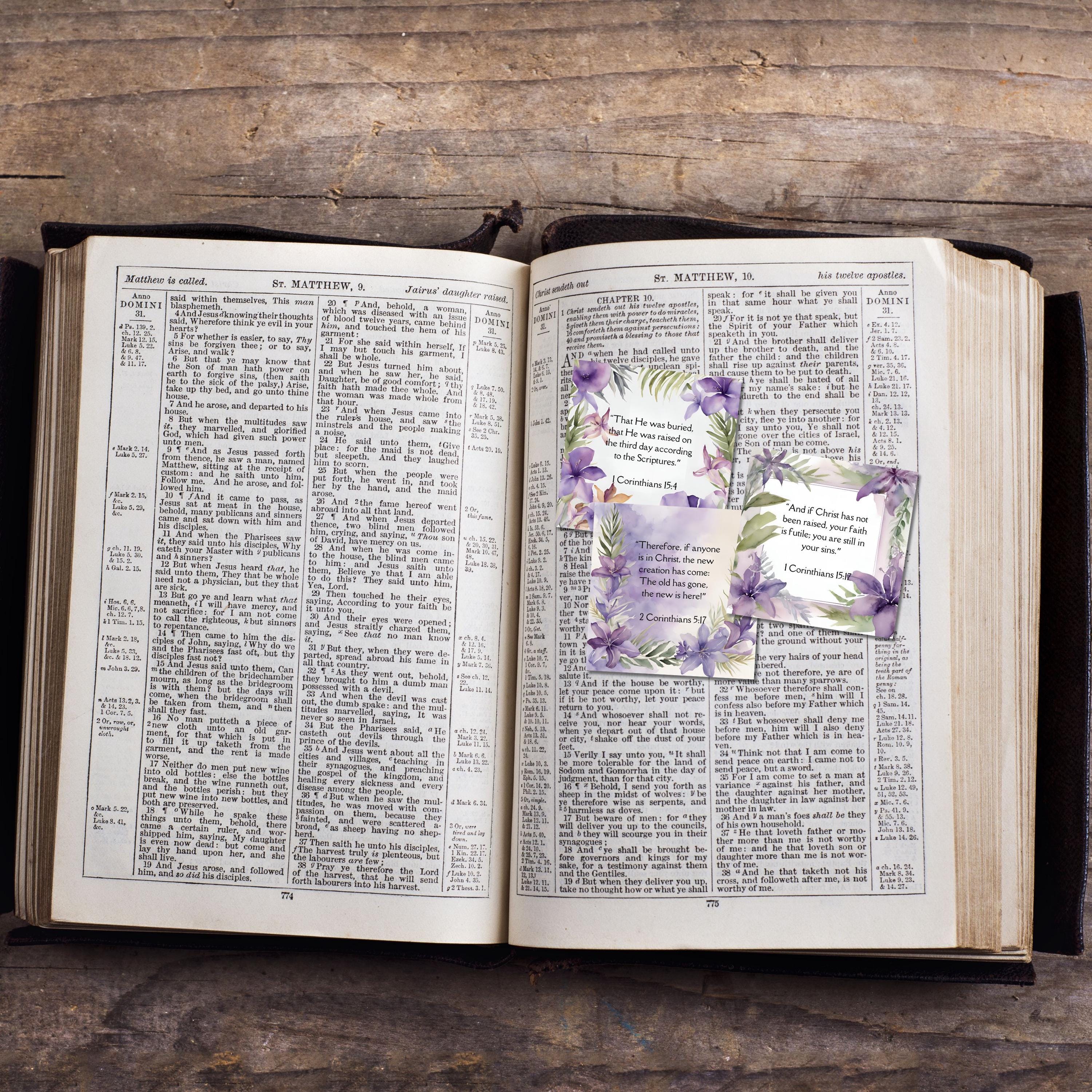 36 Printable Lenten Bible Verse Cards, Scripture Cards, Easter Bible ...