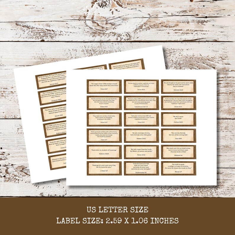 Printable Scripture Bible Verse Rustic Labels Junk Journal Kit ...