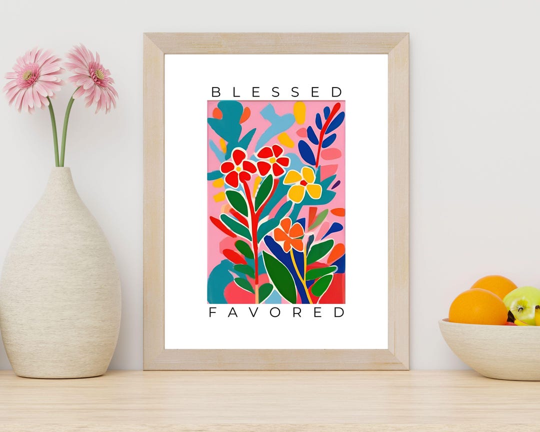 Printable Blessed and Favored Christian Wall Art, Faith-based Home ...