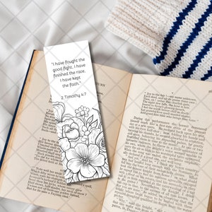 Set of 5 Printable Bible Verse Bookmarks, Scripture Bookmark, Black and ...