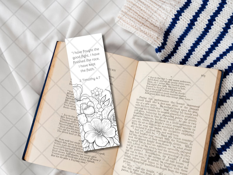 Set of 5 Printable Bible Verse Bookmarks, Scripture Bookmark, Black and ...