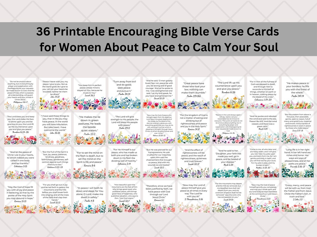 Printable Bible Verse Cards for Women About Peace to Calm Your Soul ...