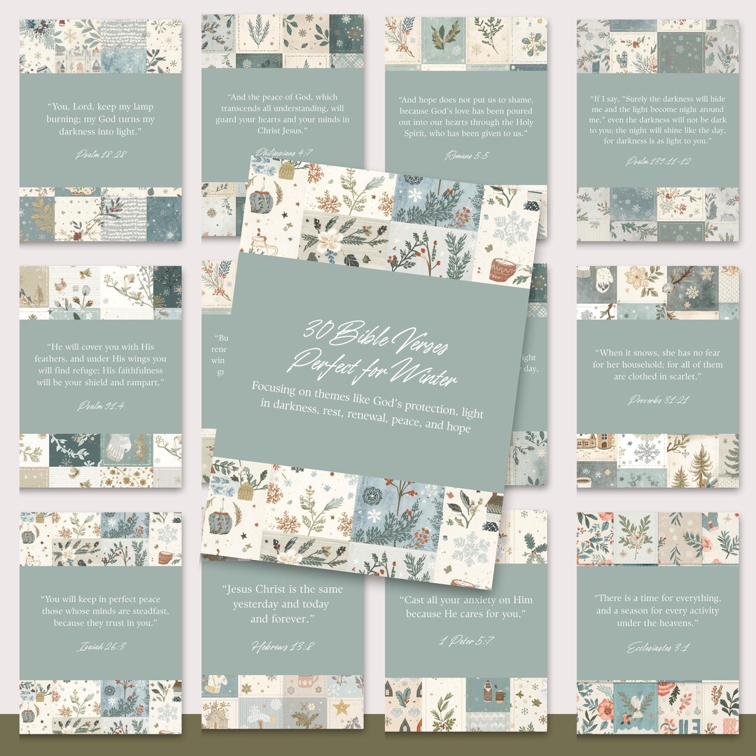 30 Winter Bible Verse Cards Printable – Scripture Cards for ...