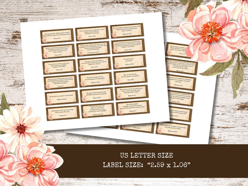 Printable Scripture Bible Verse Rustic Labels Junk Journal Kit ...