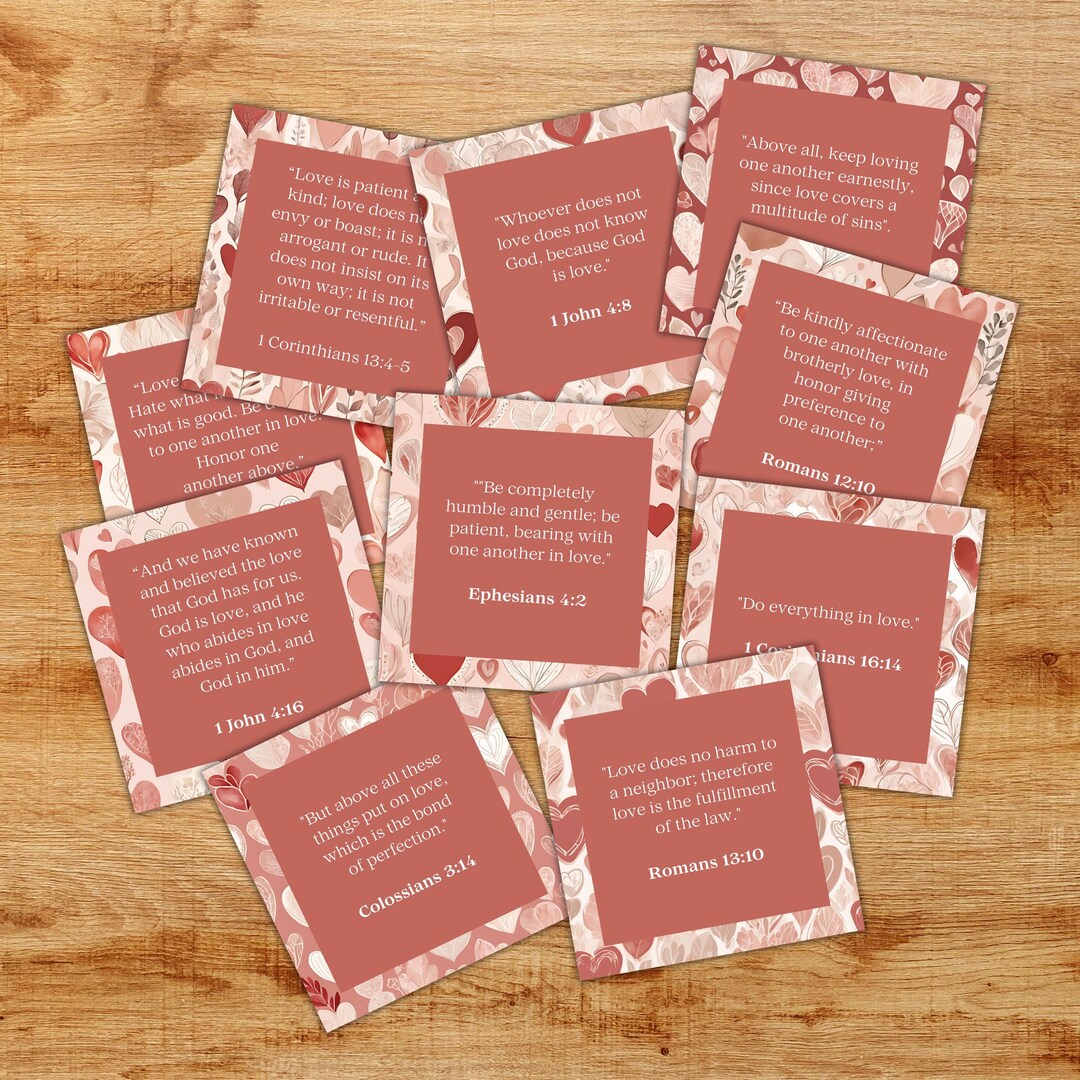 Valentine's Bible Verse Cards: 36 Printable Christian Love Quotes ...