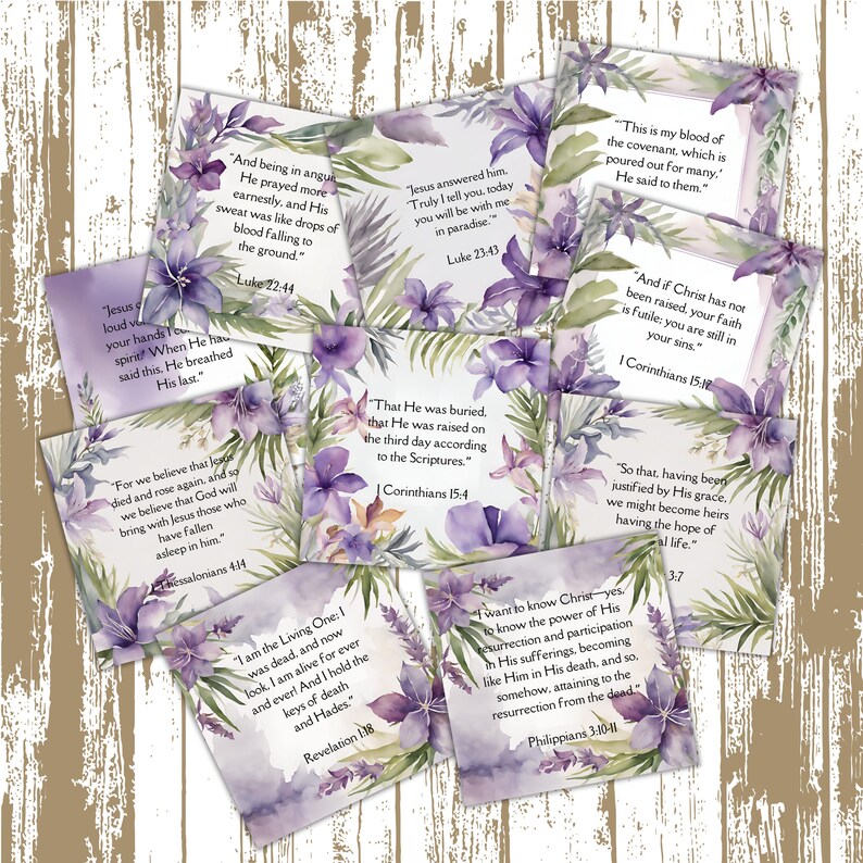 Bible Verse Cards for the Lenten Season, 36 Scripture Cards Printable ...