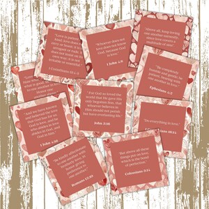 Bible Verse Cards for Valentine's Day, 36 Printable Scripture Cards ...