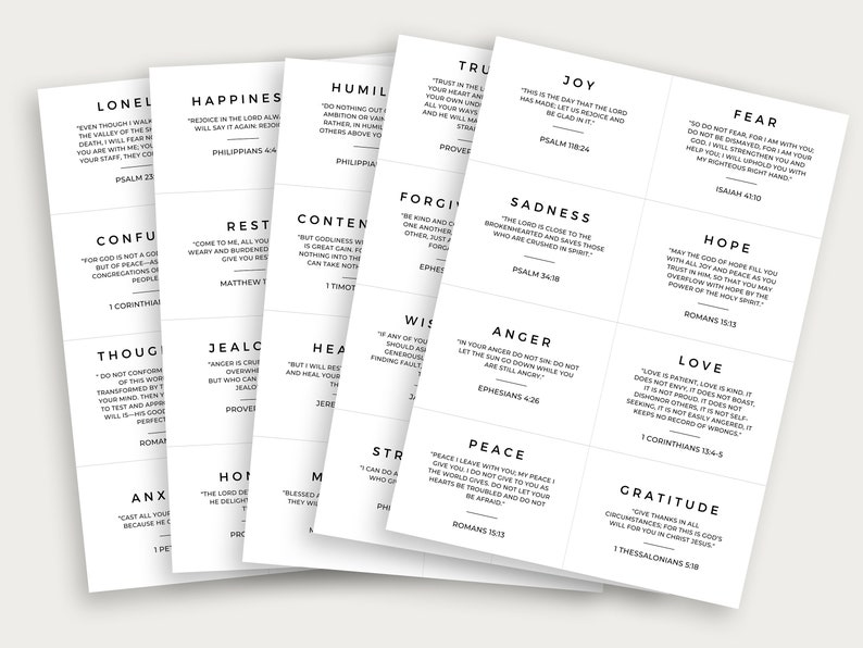40 Printable Minimalist Bible Verse Cards: Uplifting Scripture Cards ...