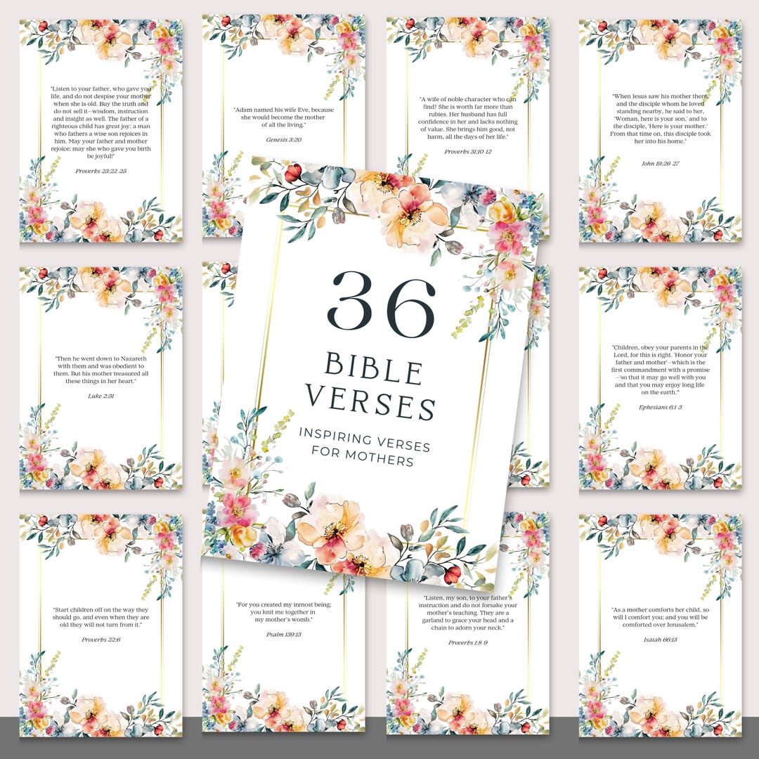 36 Printable Motherhood Bible Verse Cards , Scripture Cards for ...