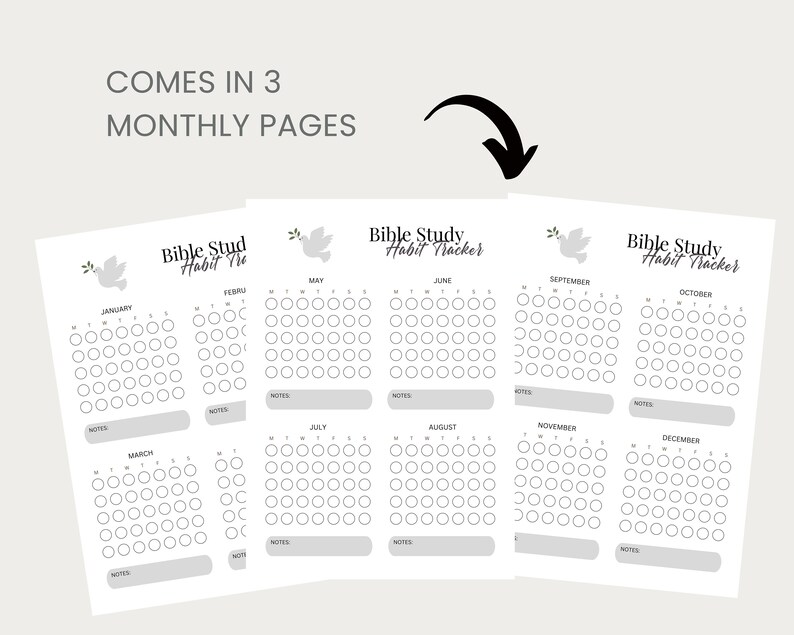 Minimalist Bible Study Habit Tracker, Faith-based Journal (digital ...