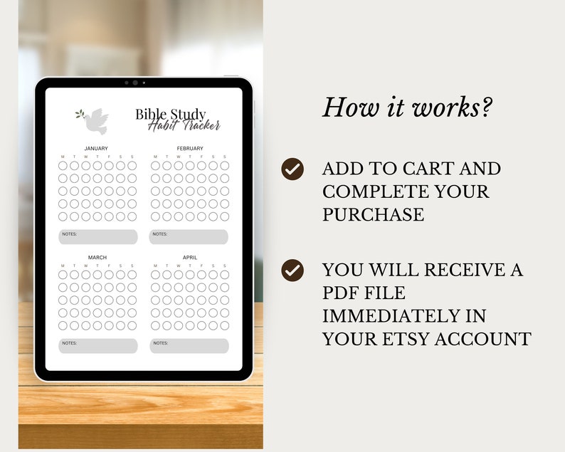 Minimalist Bible Study Habit Tracker, Faith-based Journal (digital ...