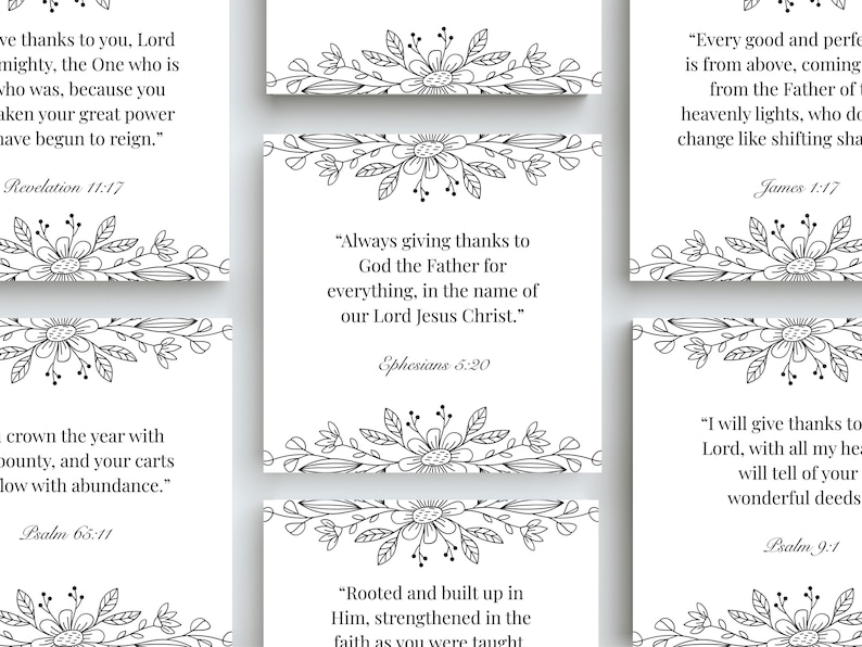 30 Gratitude Bible Verse Cards: Minimalist Scripture, Daily Devotion ...