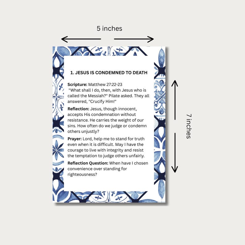 Catholic Stations of the Cross Reflection Cards: Printable Devotional ...