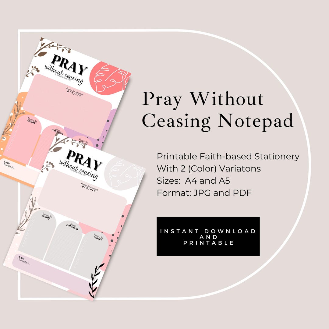 Boho Prayer Journal Printable: Christian Notepad (A4/A5 PDF JPG) - Etsy