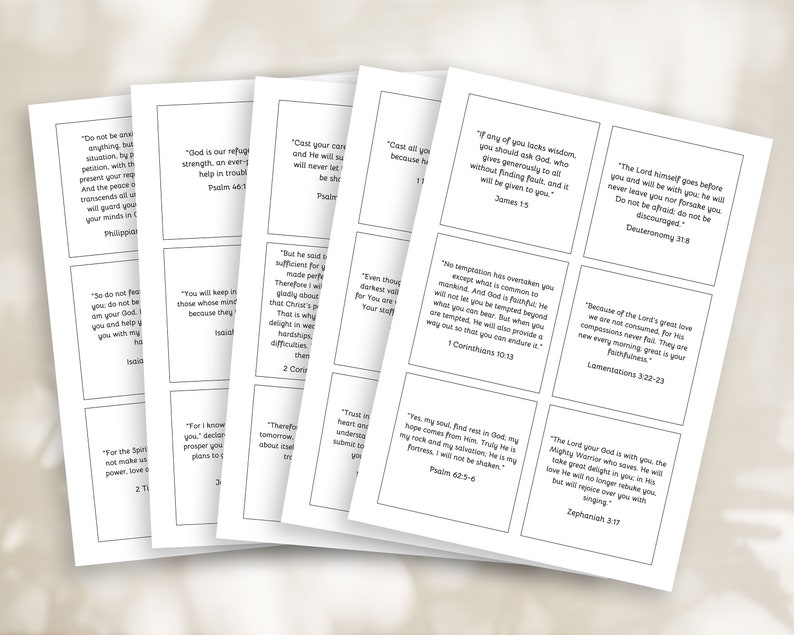 Bible Verse Cards for Mental Health, Scripture Cards, Self Care ...