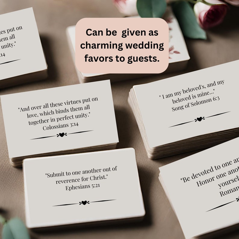 30 Sets of Printable Bible Verses About Love and Marriage, Christian Wedding Cards Digital ...