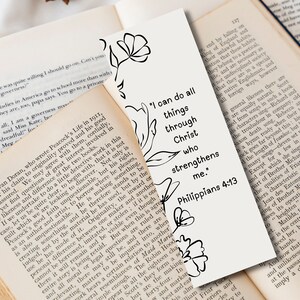 Set of 5 Printable Minimalist Bible Verse Bookmarks | Faith-based ...