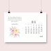 2025 Printable Monthly Calendar With Bible Verse and Watercolor Flower ...